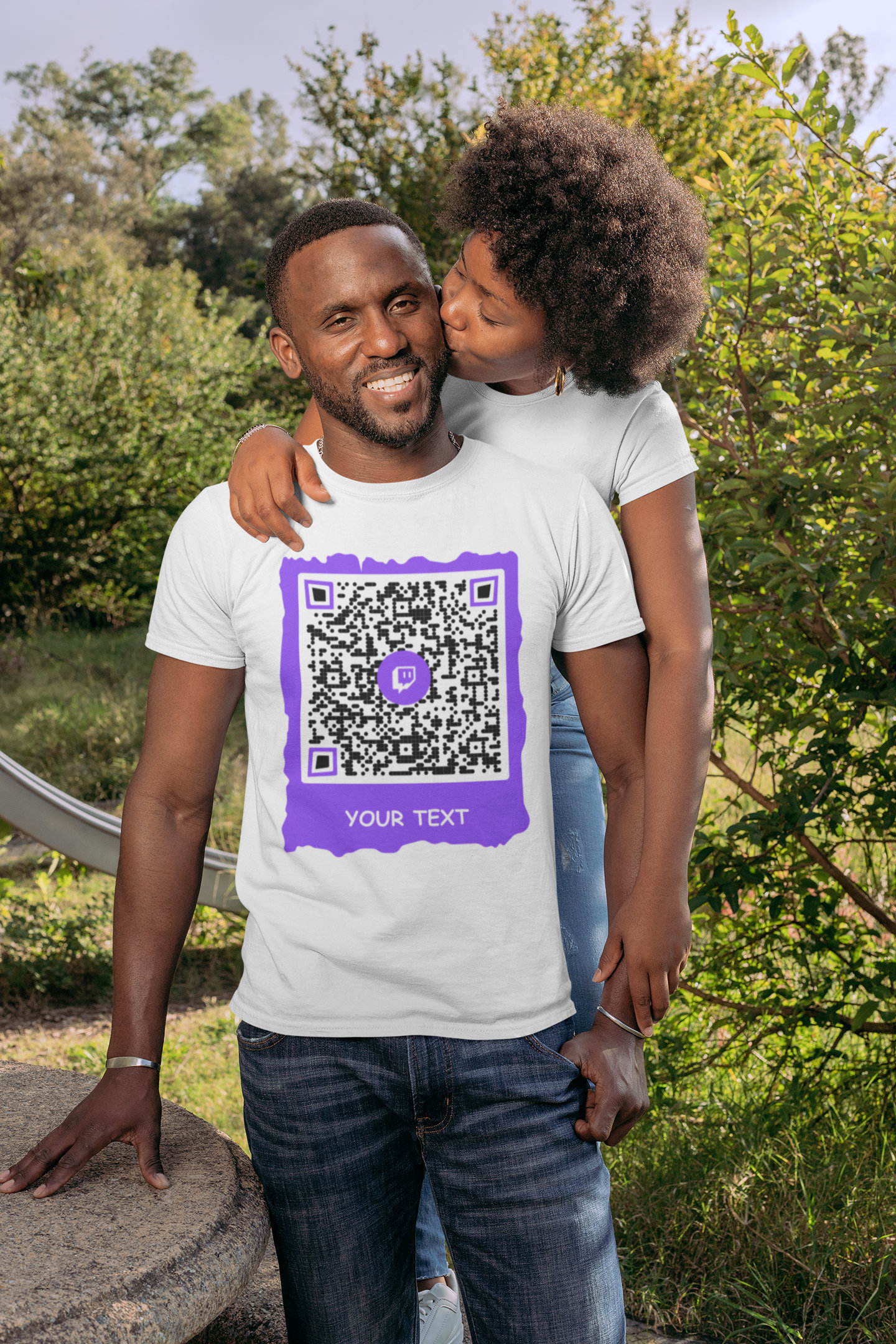 Twitch Custom QR Code T-shirt, Personalized Scannable Tee, Link to Your ...