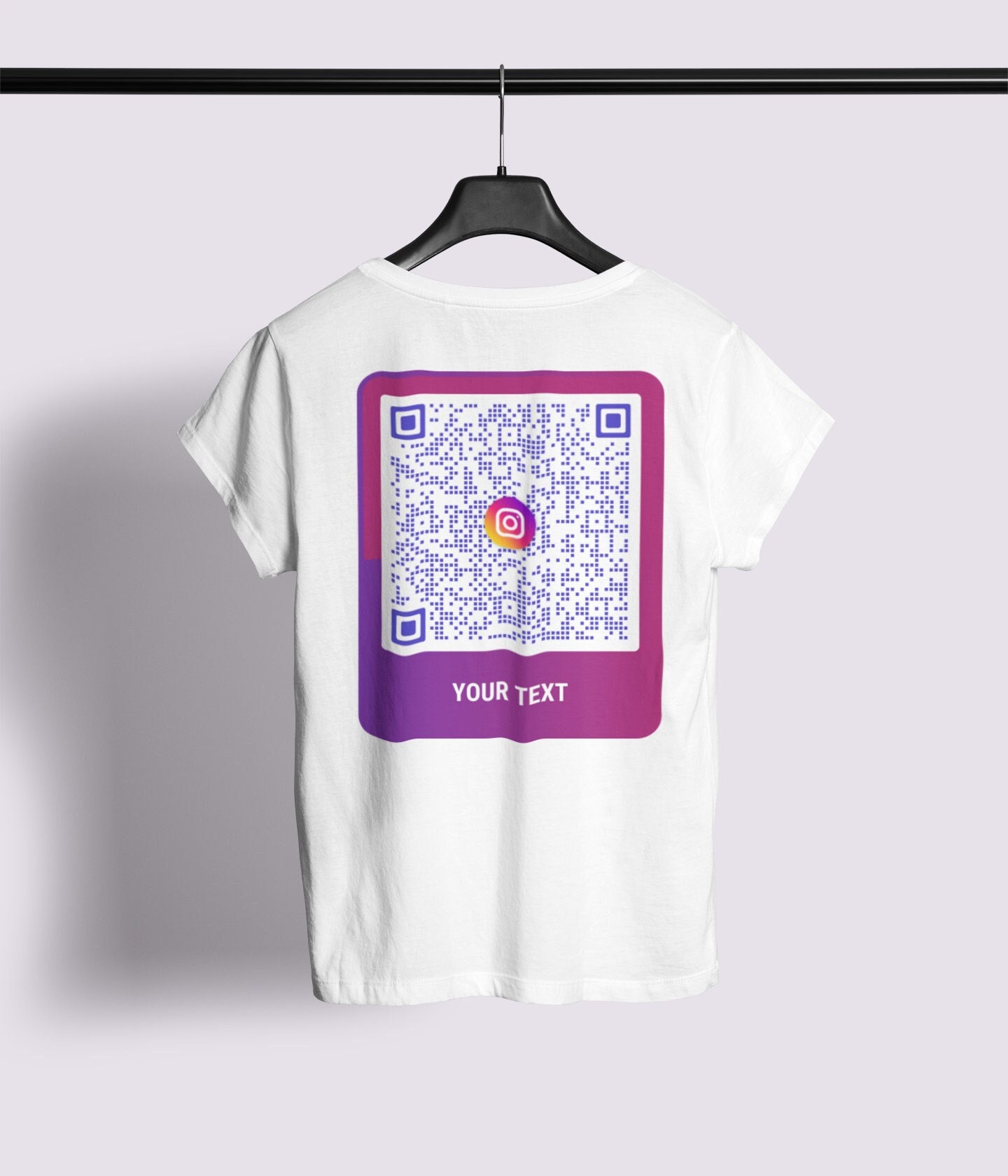 Instagram Custom QR Code T-shirt, Personalized Scannable Tee, Link to ...