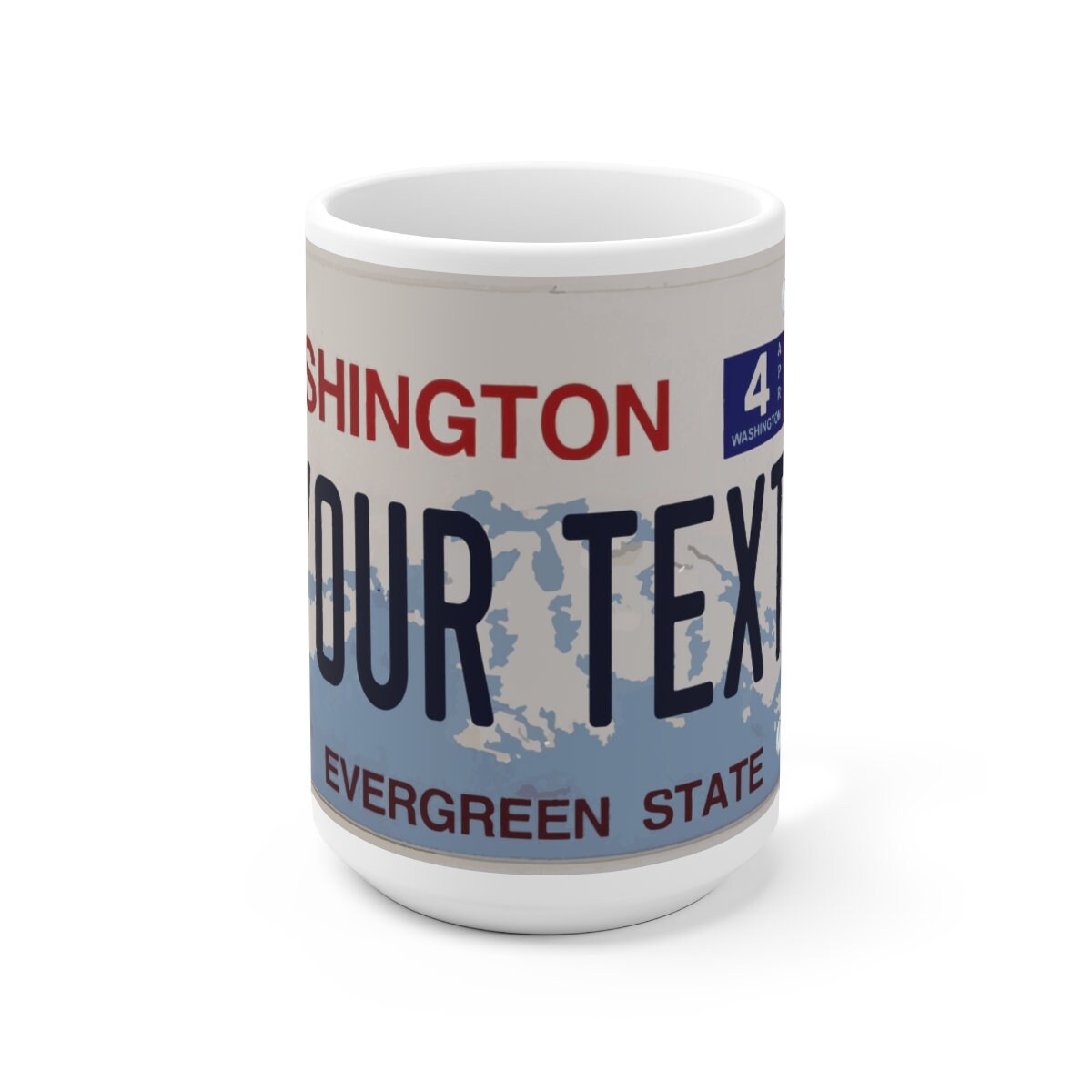 Custom Washington State License Plate Coffee Mug Vintage Car Design ...