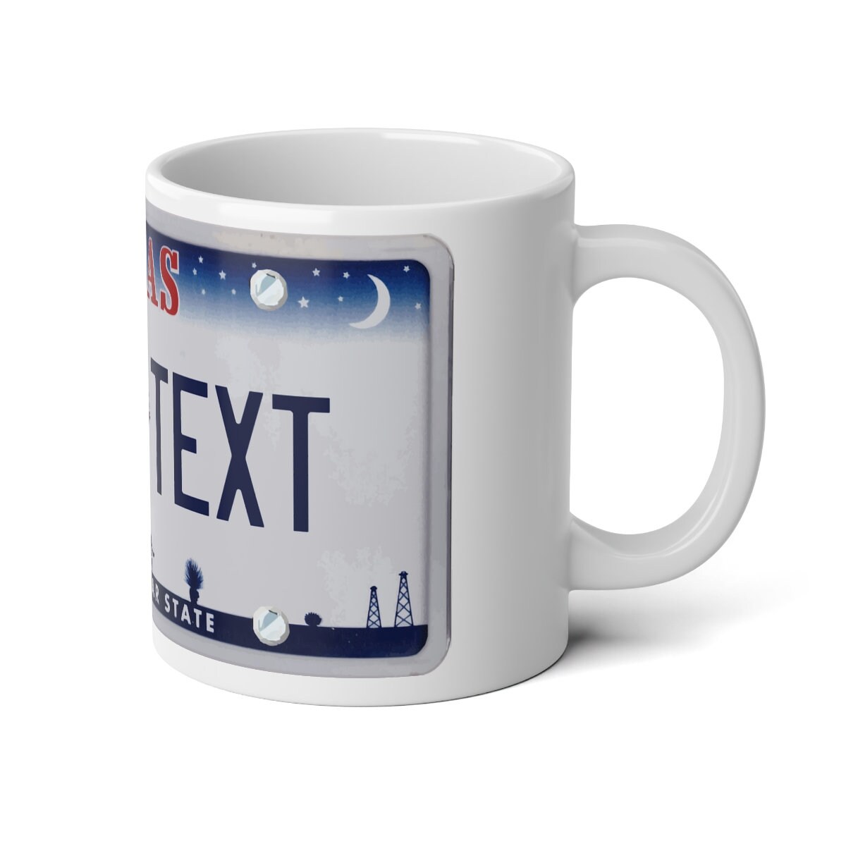 Custom Texas State License Plate Coffee Mug Vintage Car Design Mugs ...
