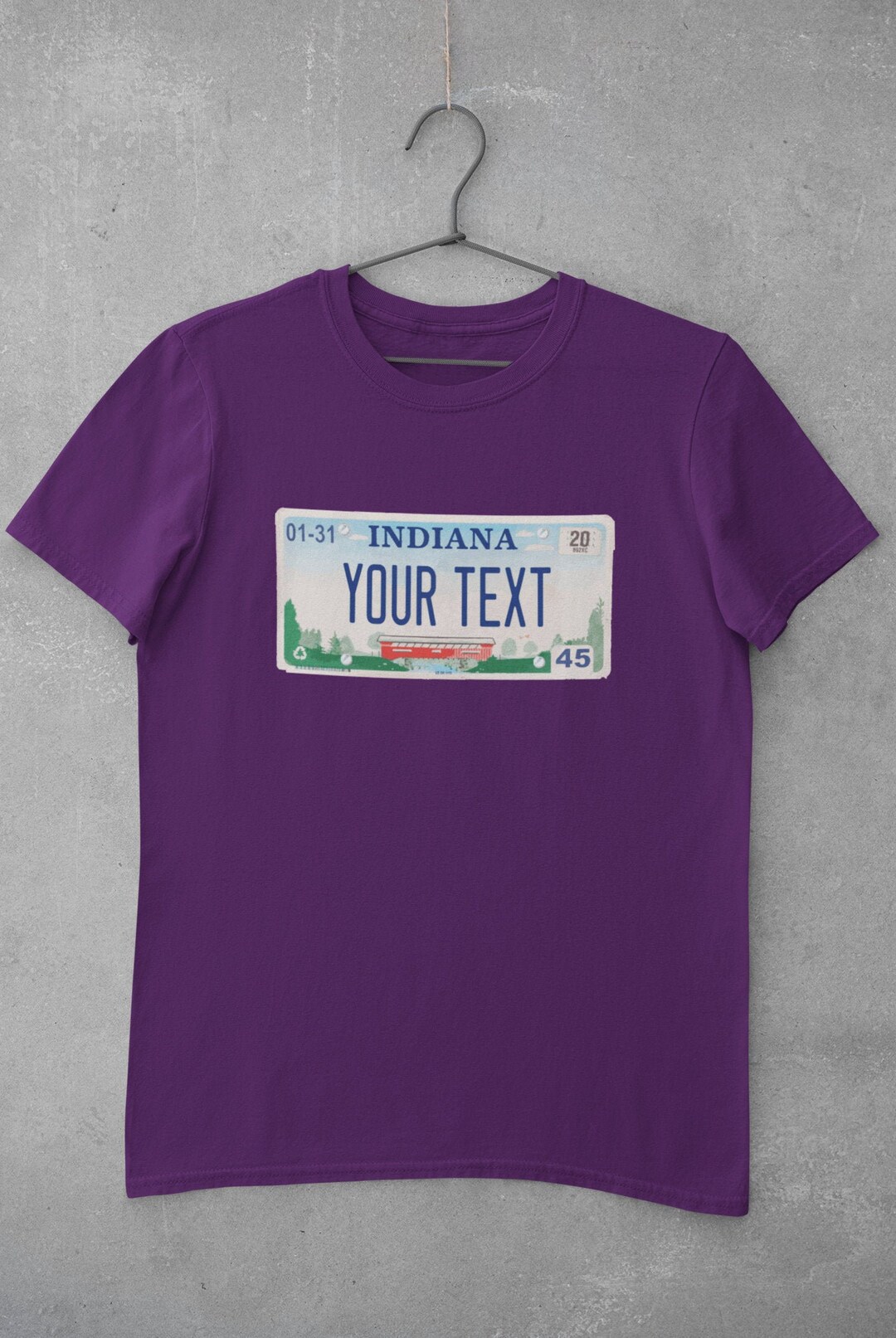 Custom Indiana License Plate T-shirt Vintage Car Shirt Retro ...