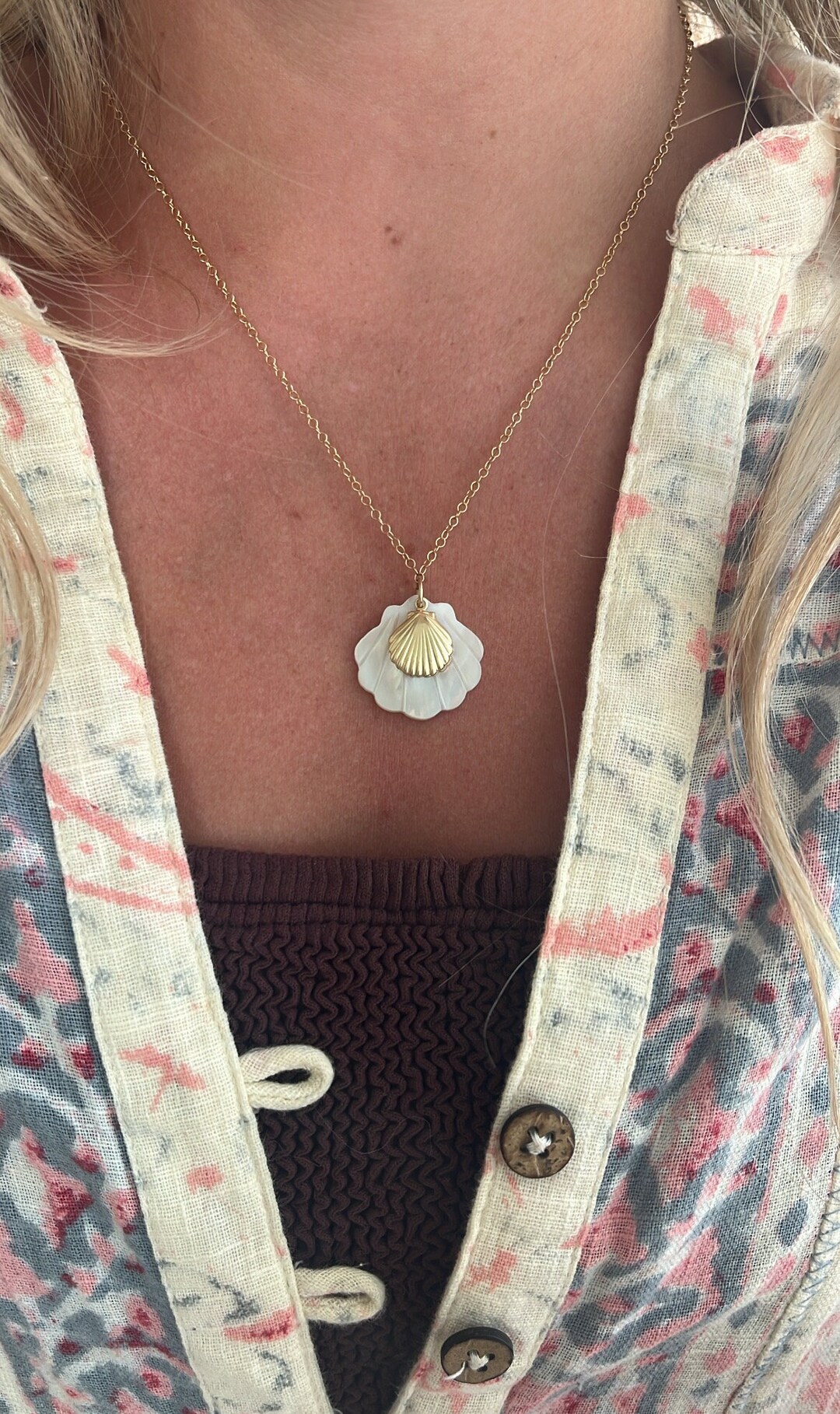 Seashell Layered Necklace - Etsy