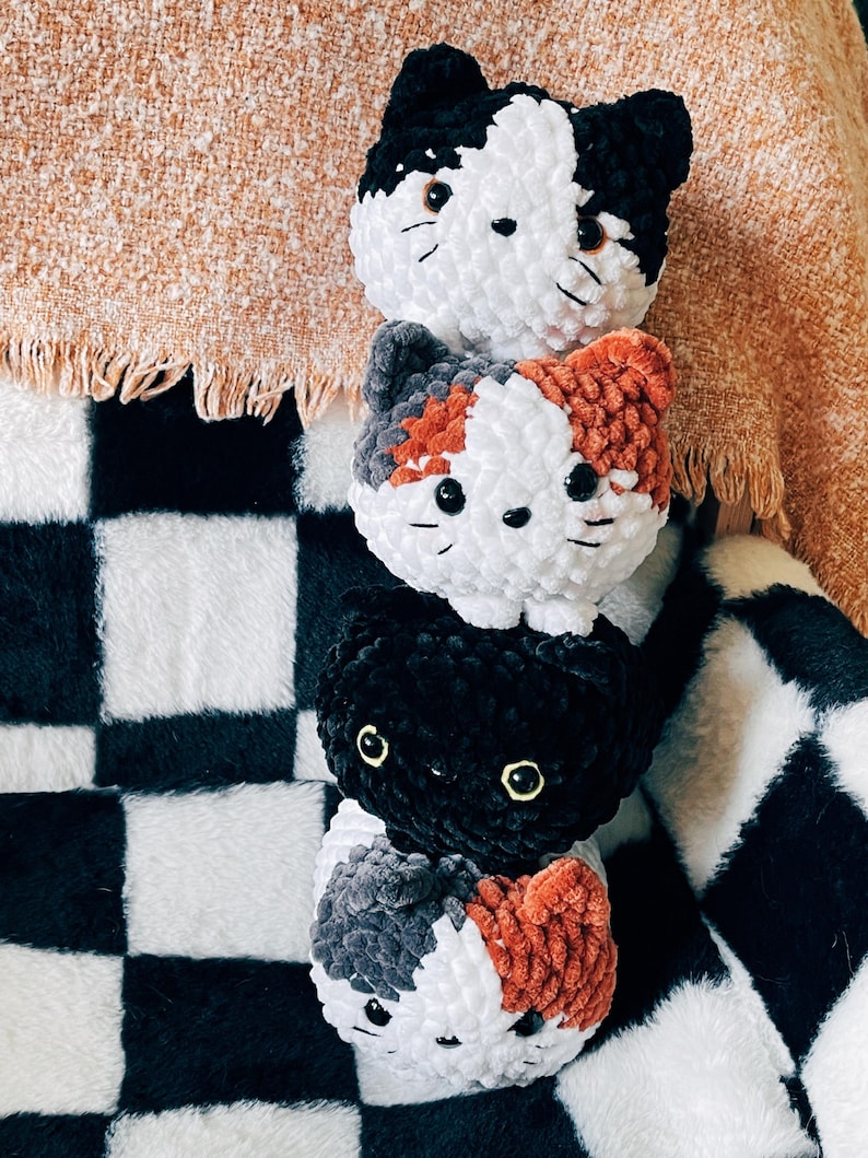 Cute Mochi Loaf Cats Amigurumi Crochet Pattern - NO SEW and Quick! - Etsy