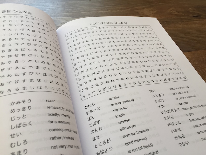 Japanese Kana Word Search: Learn 900 Hiragana and Katakana | Etsy