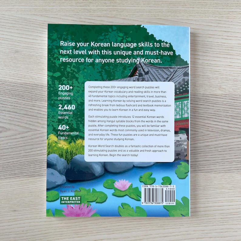 Korean Word Search: Learn 2400 Essential Korean Words - Etsy
