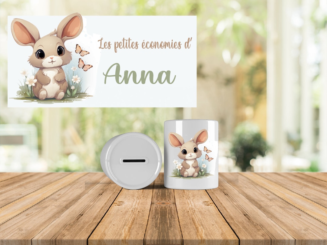 Personalized Rabbit Money Box With First Name – Ceramic Children’s ...