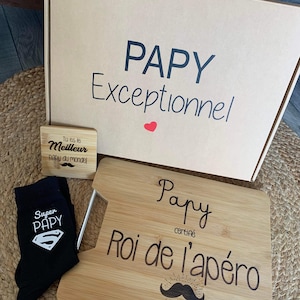 Box papy personnalisé / cadeau papy personnalisé/ planche apéro papy / papy personnalisé/ cadeau ...