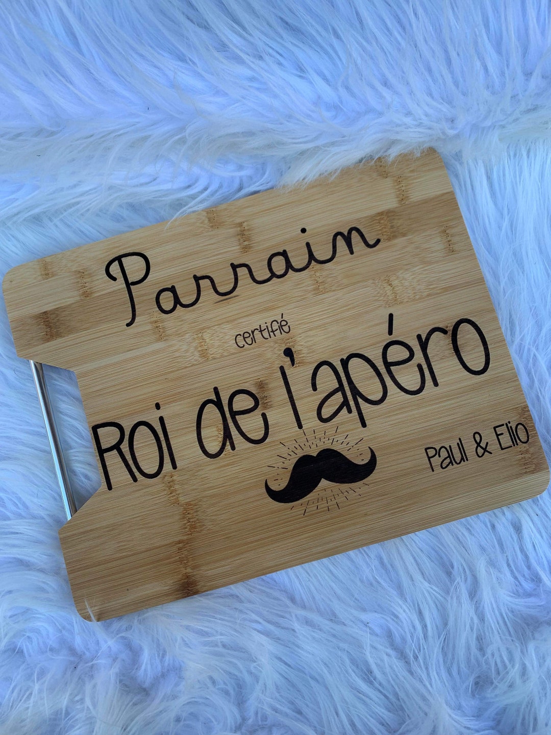 Planche à découper parrain/ planche apéro parrain/ cadeau parrain ...