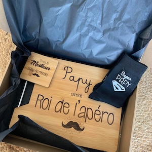 Box papy personnalisé / cadeau papy personnalisé/ planche apéro papy / papy personnalisé/ cadeau ...