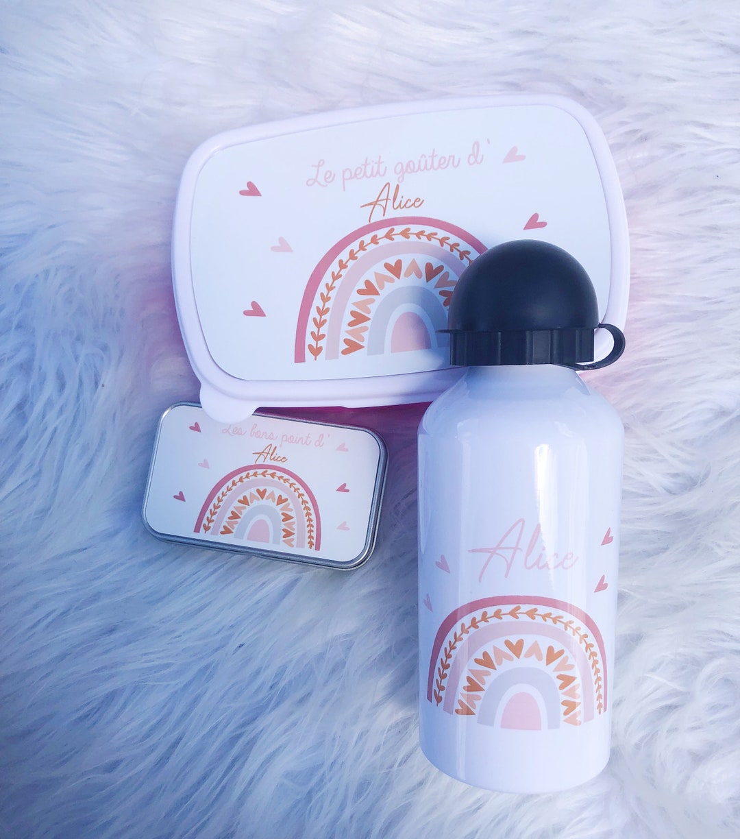 Gourde personnalisé / boîte à goûter personnalisé / ensemble - Etsy France