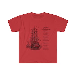Wellerman Song, Wellerman Lyrics With Vintage Ship, Unisex Softstyle T ...