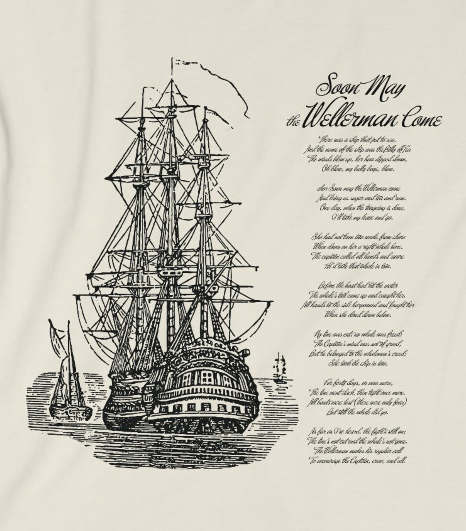 Wellerman Song, Wellerman Lyrics With Vintage Ship, Unisex Softstyle T ...