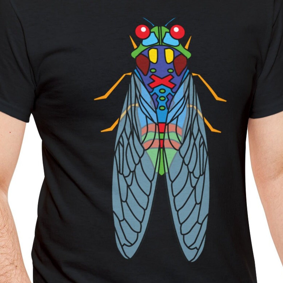 Cicada Art, Colorful Cicada, Cicada Fan Design Unisex Heavy Cotton Tee ...