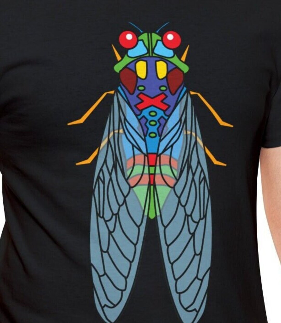 Cicada Art, Colorful Cicada, Cicada Fan Design Unisex Heavy Cotton Tee ...