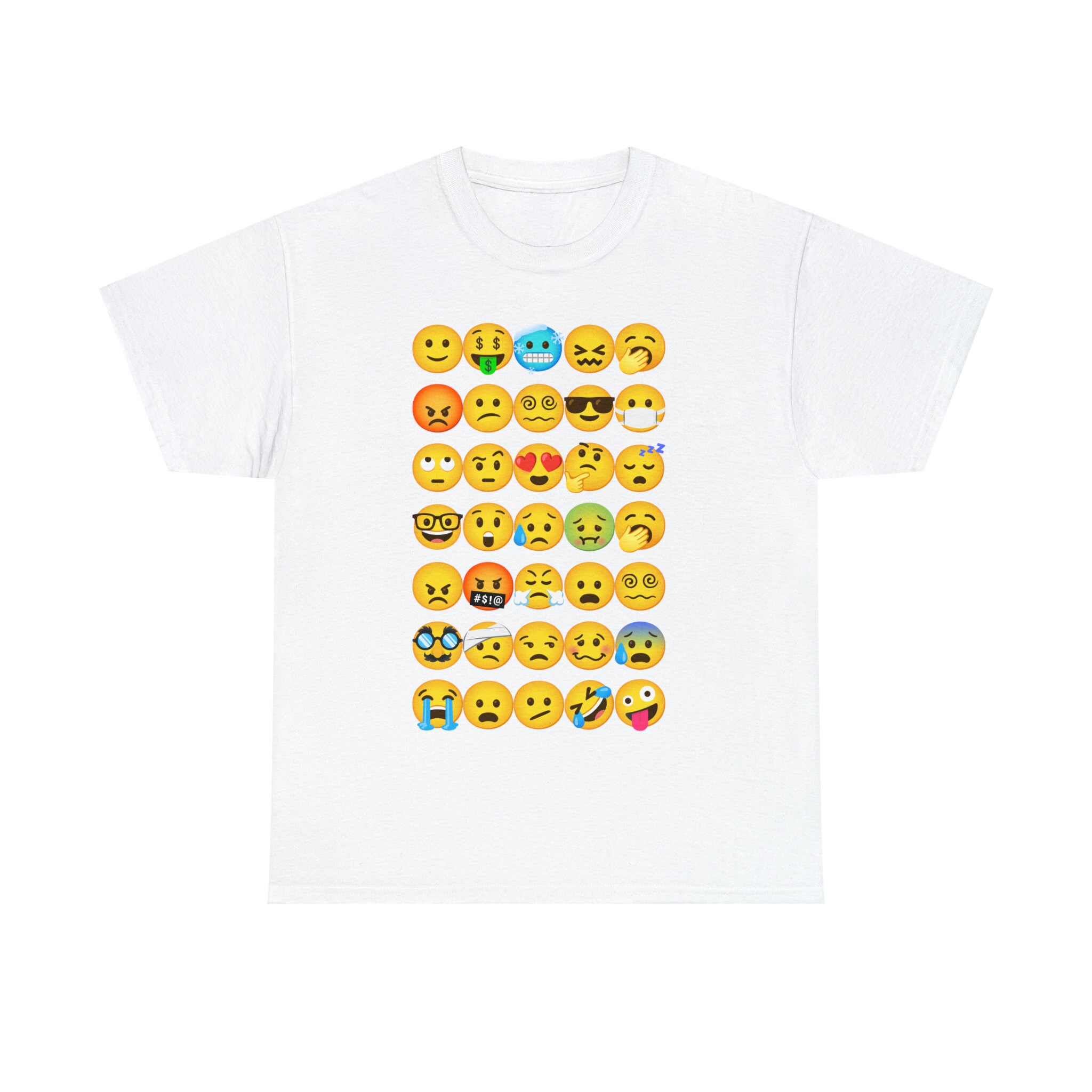 LOVE EMOJIS, Front and Back Design of Emojis, Heavy Cotton Tee - Etsy