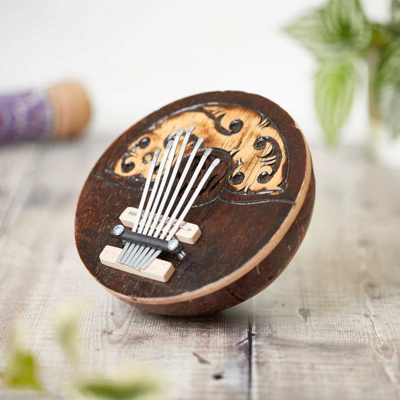 Handmade Painted Coconut Thumb Piano Pluck Percussion Bali 7 - Etsy