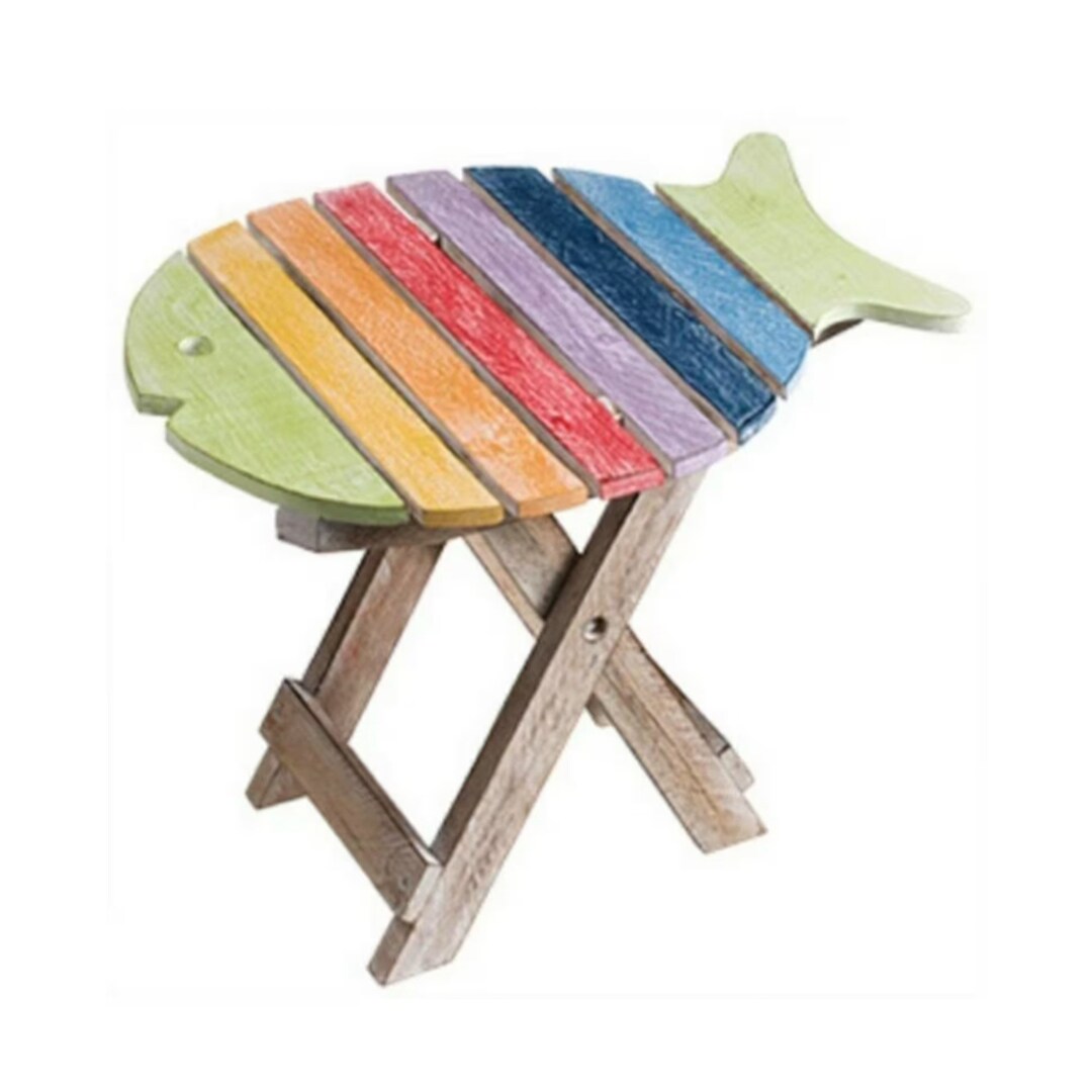 Painted Folding Fish Stool Wooden Multi Designs & Colours 40cm - Etsy