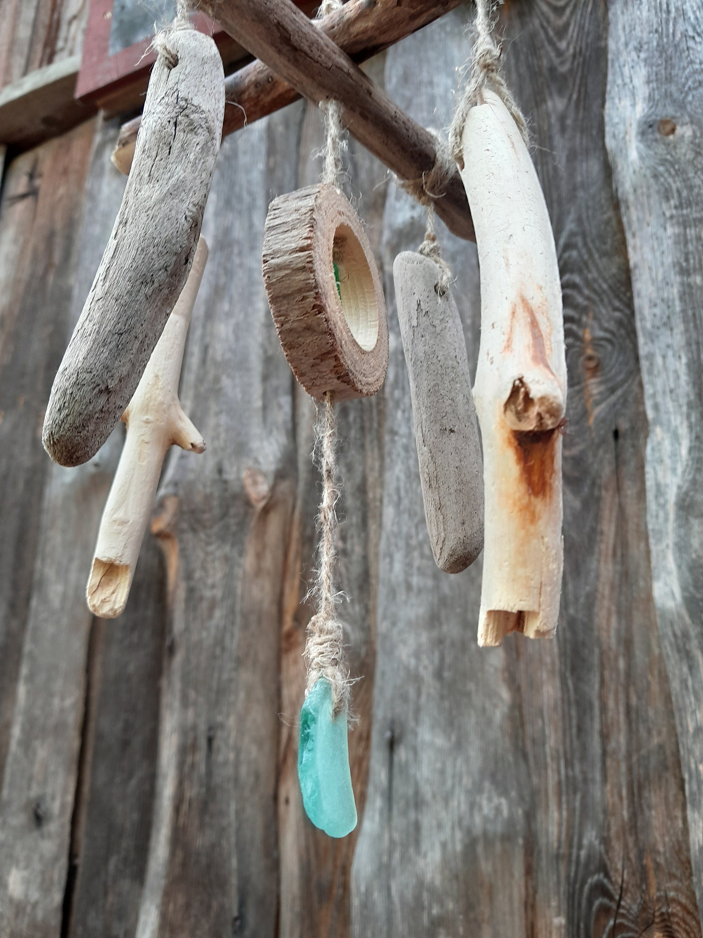 Driftwood Wind Chime, Hanging Wall Decor,rustic Sea Wall Art, Sun ...