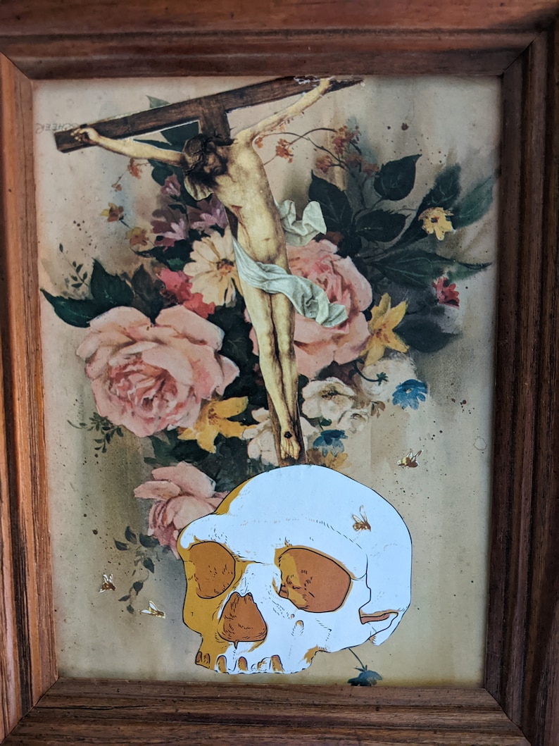 Father Amanda Framed Original Analog Collage Jesus Religion Occult ...