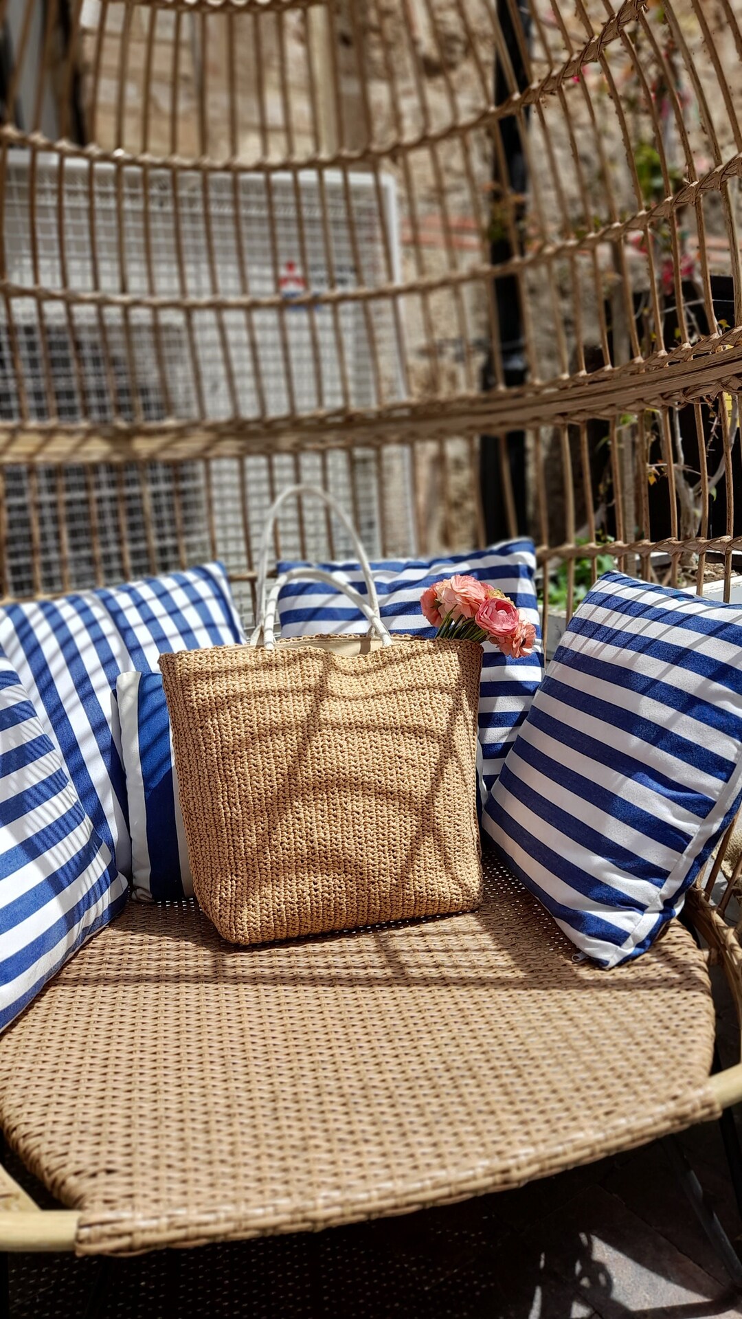 Raffia Straw Bag, Design Straw Bag, Raffia Bucket Bag, Raffia Shoulder ...