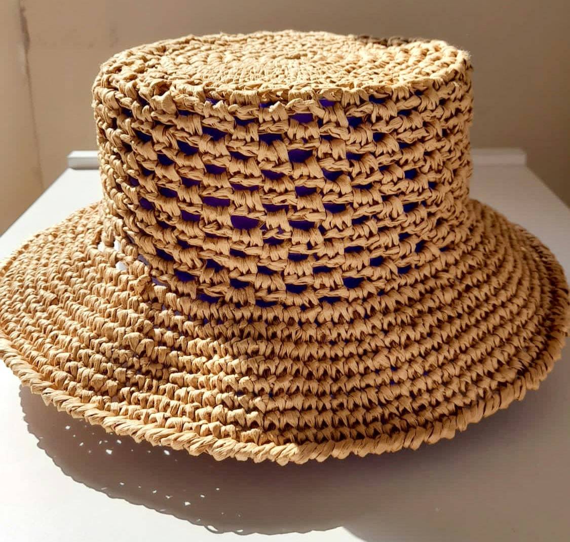 Handcraft Raffia Net Bucket Hat - Etsy
