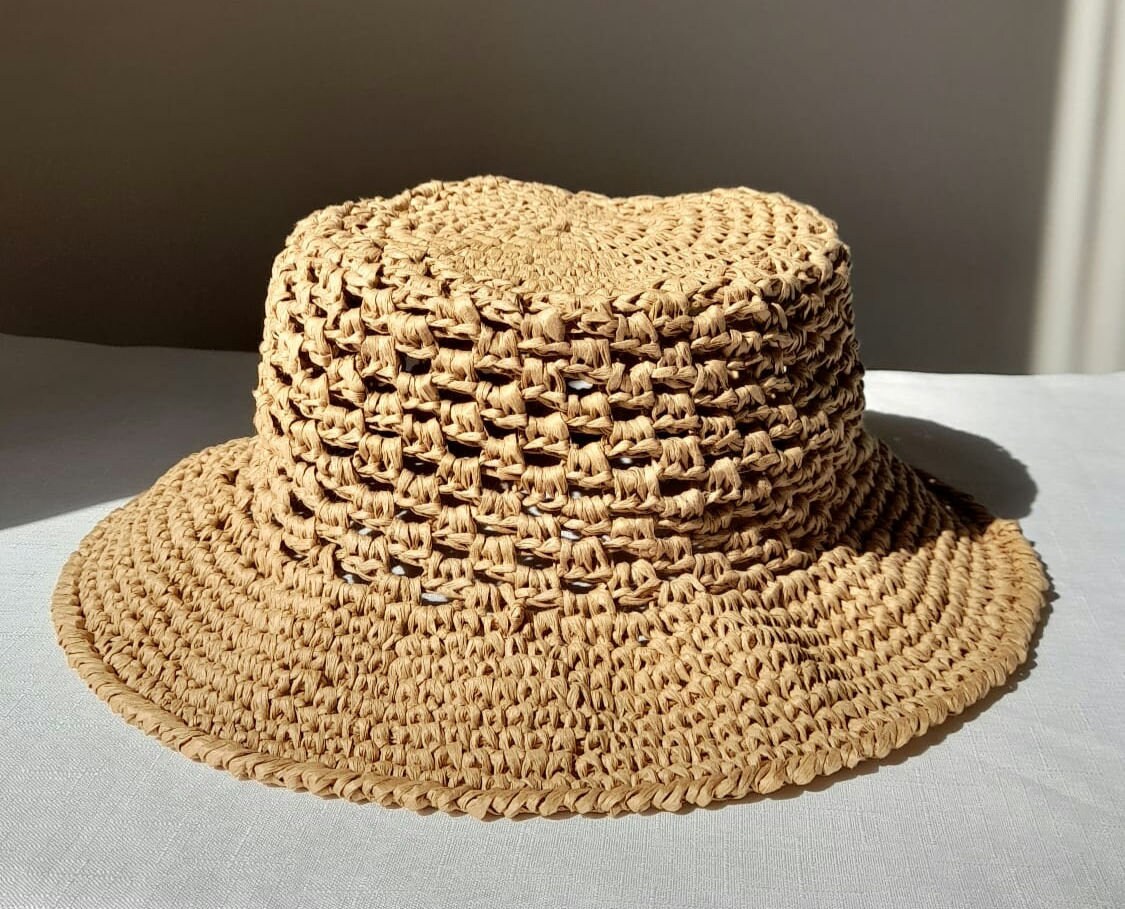 Handcraft Raffia Net Bucket Hat - Etsy