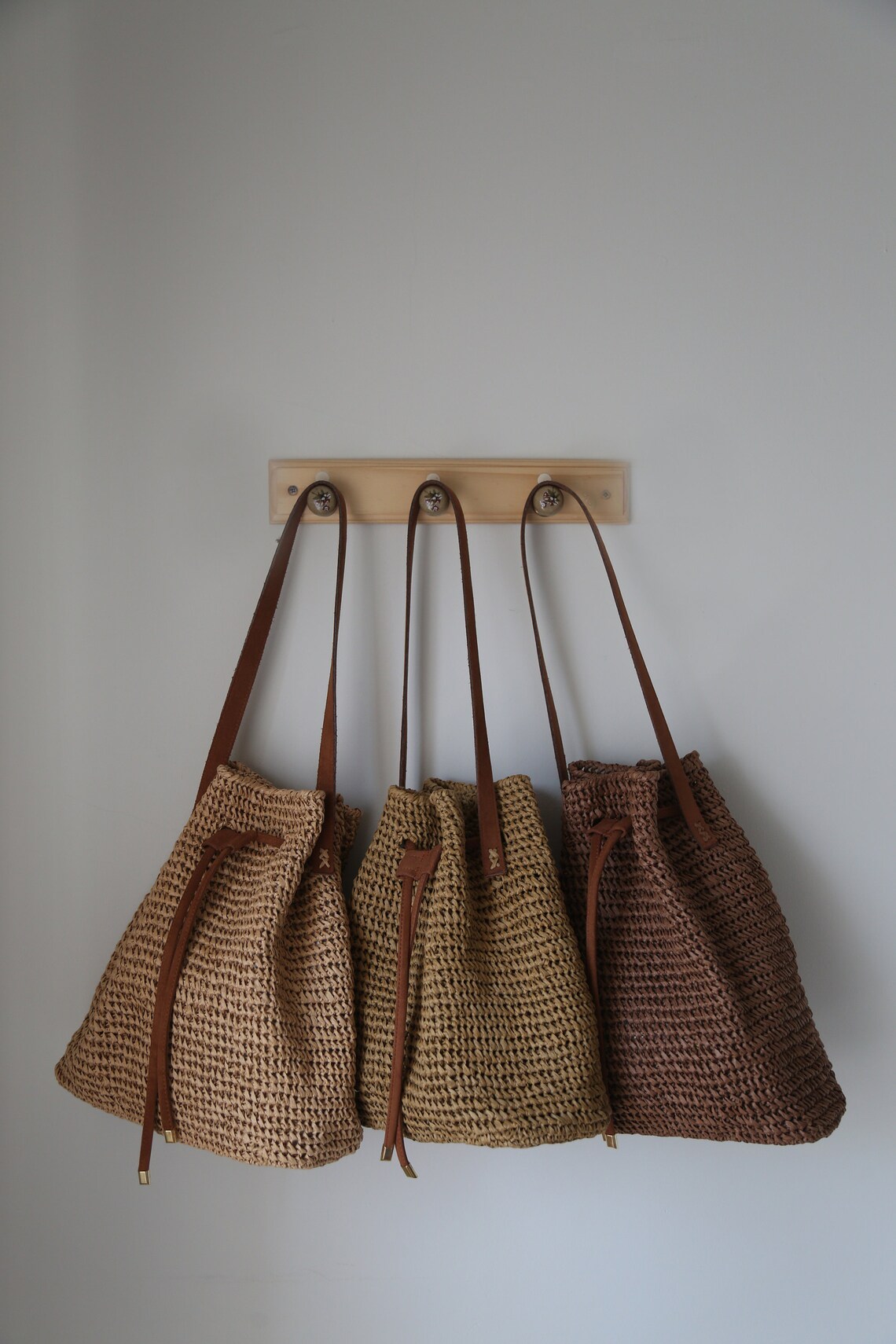 Handmade Raffia Bucket Bag Raffia Drawstring Bag Quality - Etsy