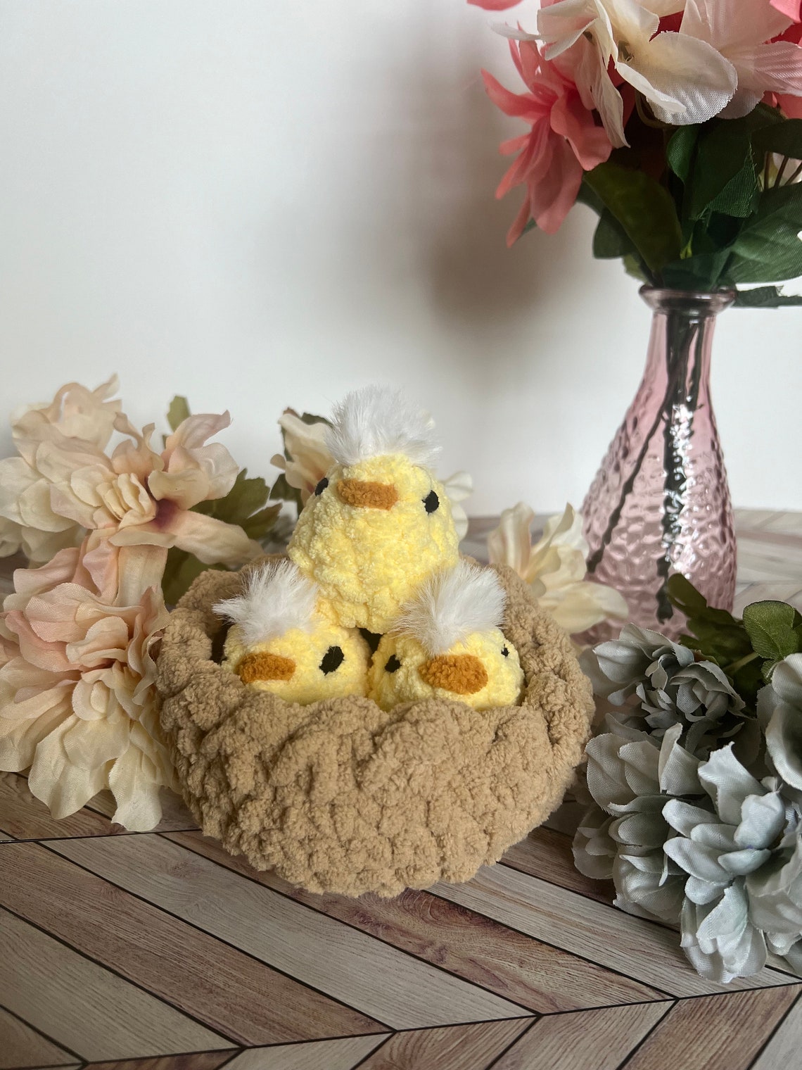 Adorable Crochet Yellow Chicks – Fluffy Blanket Yarn Miniature Chickens ...