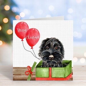 Black Cockerpoo Christmas Card/cockapoo in Santa Hat/dog in Elf Hat ...