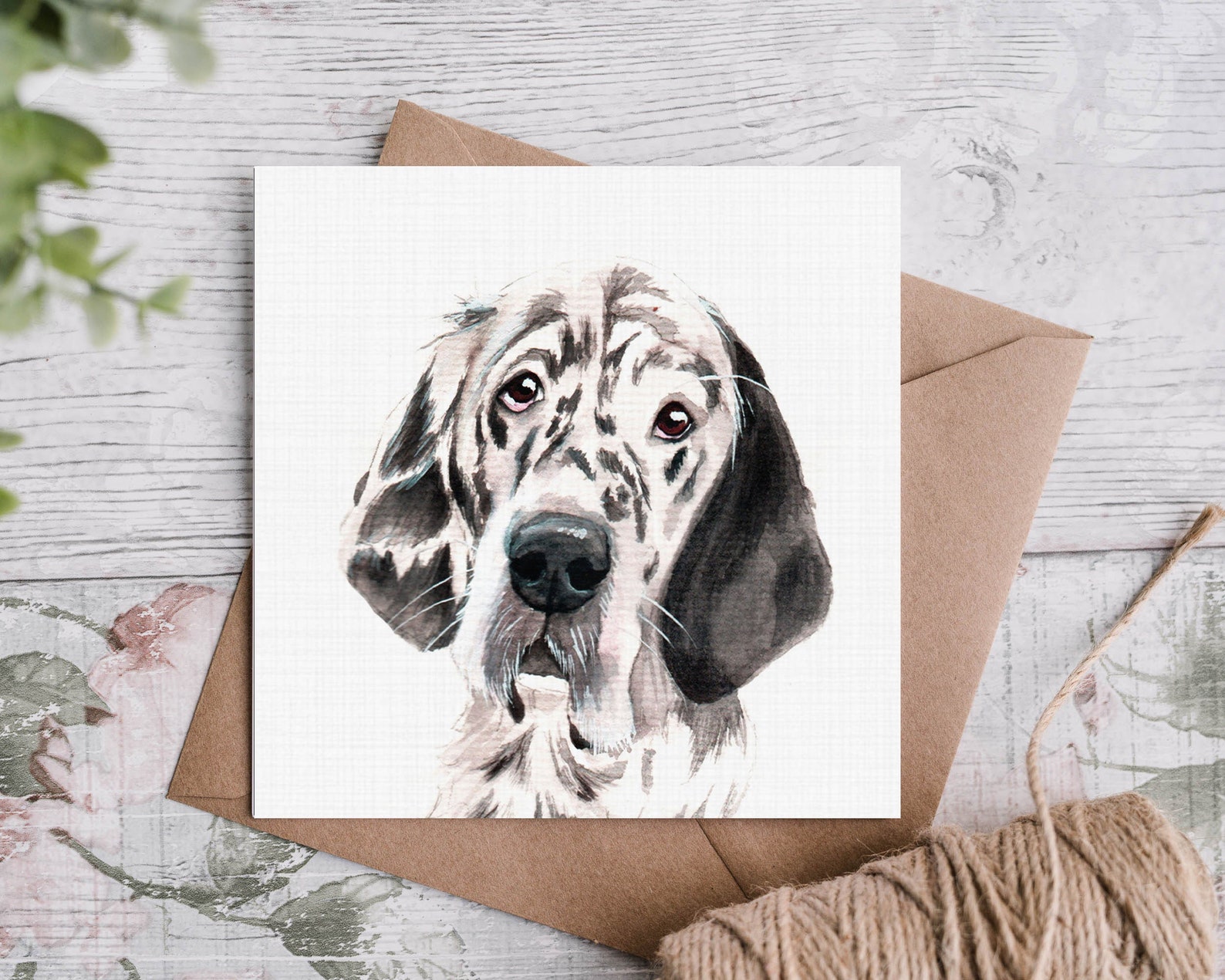 English Setter Greetings Card/blue Belton Gundog/dog Blank - Etsy UK