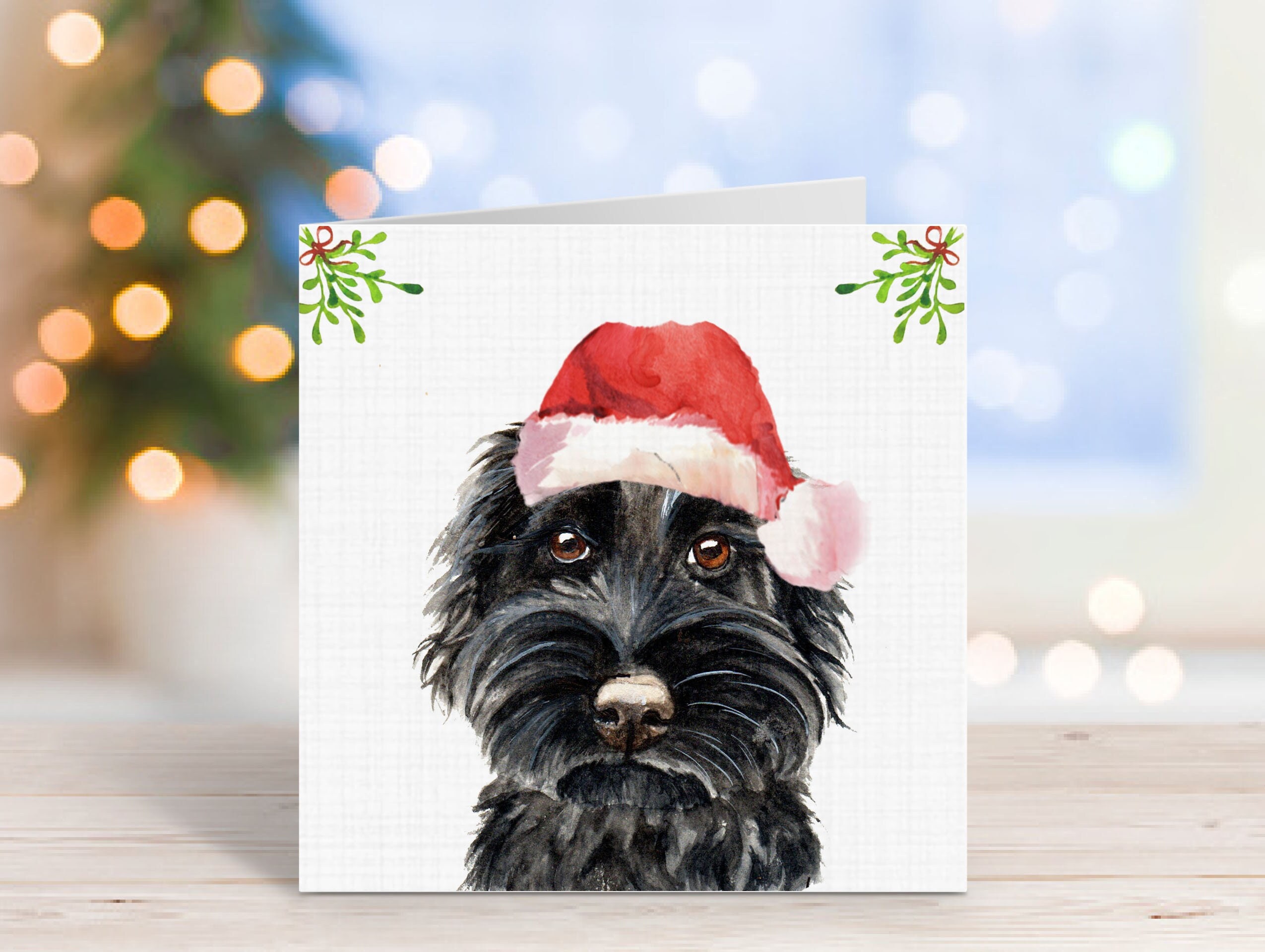 Black Cockerpoo Christmas Card/cockapoo in Santa Hat/dog in - Etsy UK