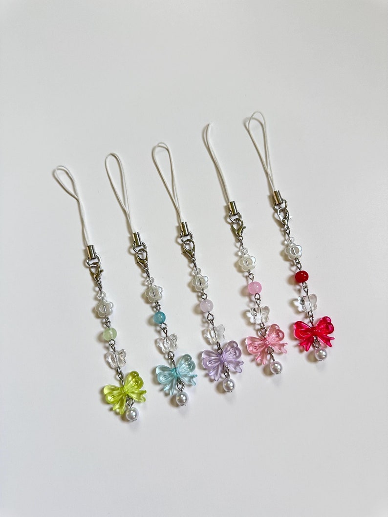 Colorful Bow Detachable Strap Phone Charm Phone Accessories Bag Charm ...
