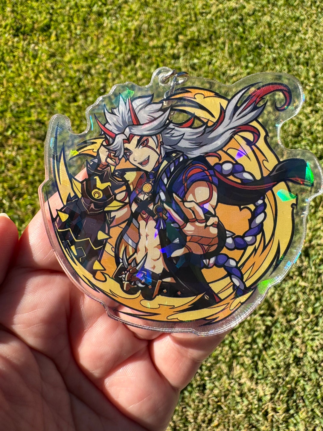 Genshin Impact GEO Keychains Itto-zhongli-albedo- - Etsy