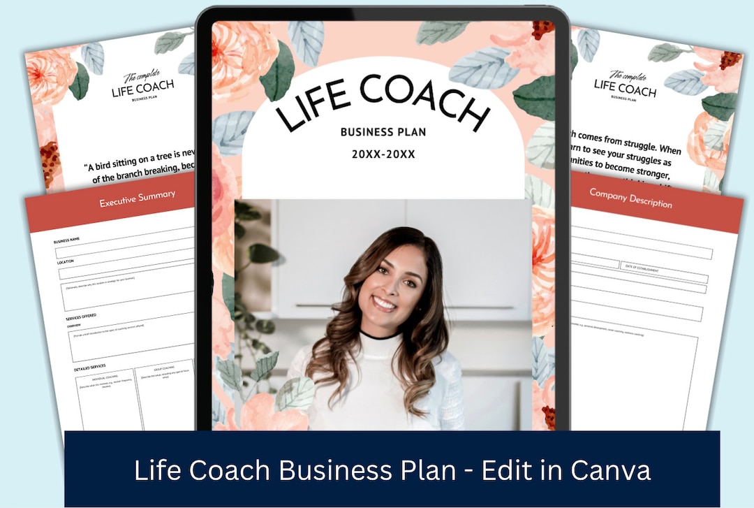 Life Coach Business Plan: 41-page Editable Canva Template - Etsy