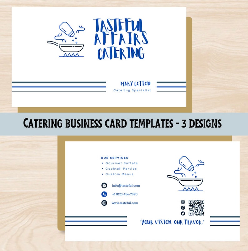 Catering Business Card Template | Instant Download | Business Card ...