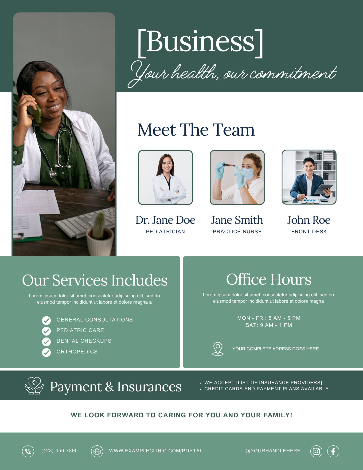 Healthcare Flyer | New Patient Information Flyer Canva Template | Home ...