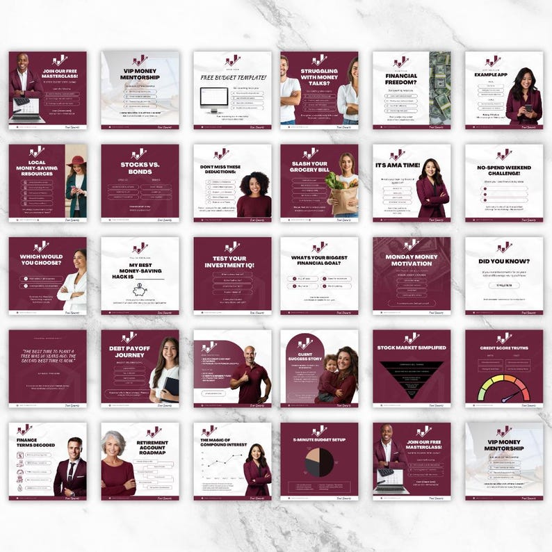 30 Financial Advisor Instagram Templates - Editable Canva Posts ...