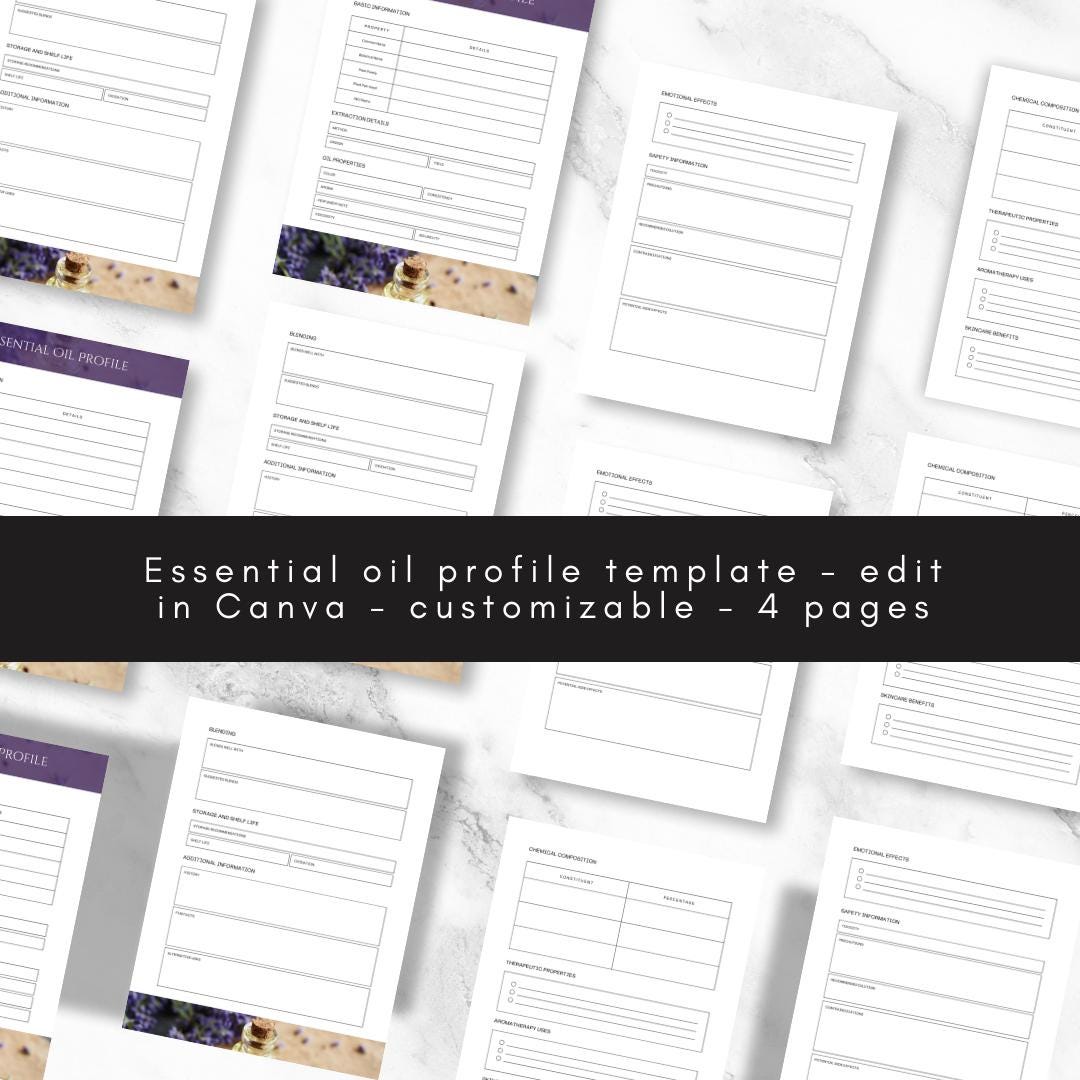 Essential Oil Profile Canva Template: Aromatherapy Guide (digital ...