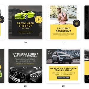 Automotive Instagram Posts | Car Template Shop Marketing | Social Media ...