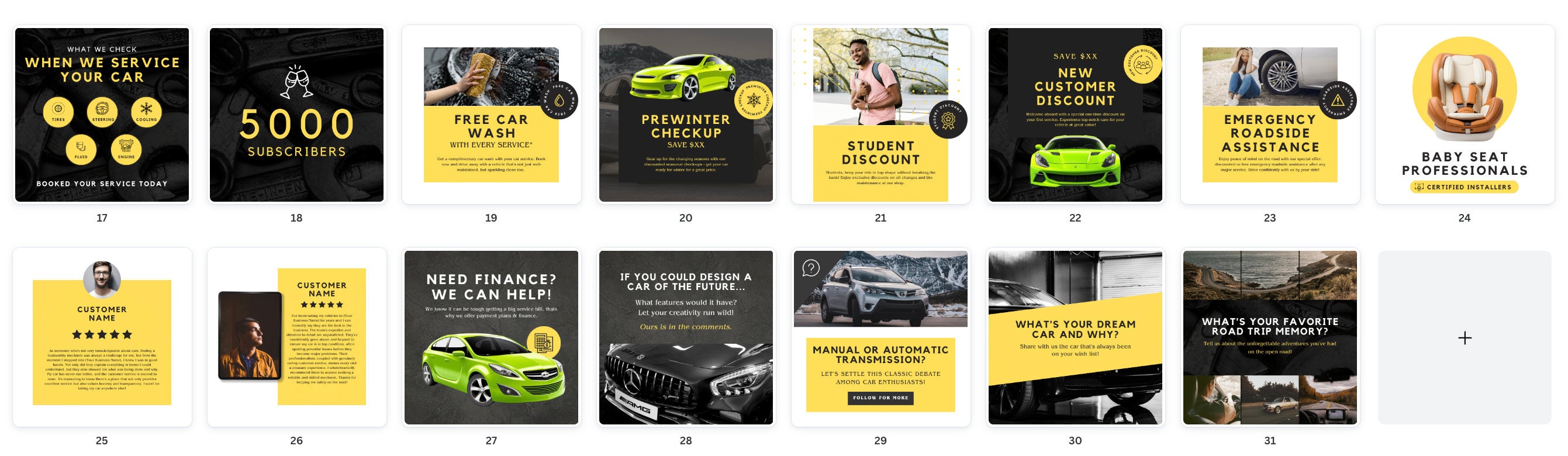 Automotive Instagram Posts | Car Template Shop Marketing | Social Media ...