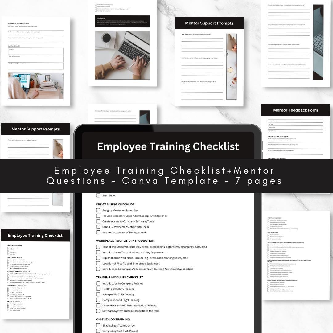 Employee Training Checklist Template - Staff Onboarding Kit - New Hire ...