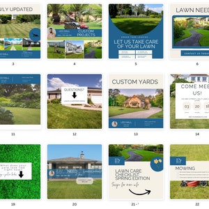 70 Lawn Care Social Media Posts | Landscaping Instagram Template | Lawn ...