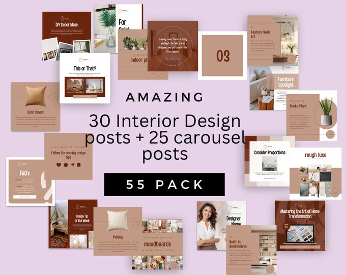 Interior Design Instagram Posts | Canva Template | Instant Download ...