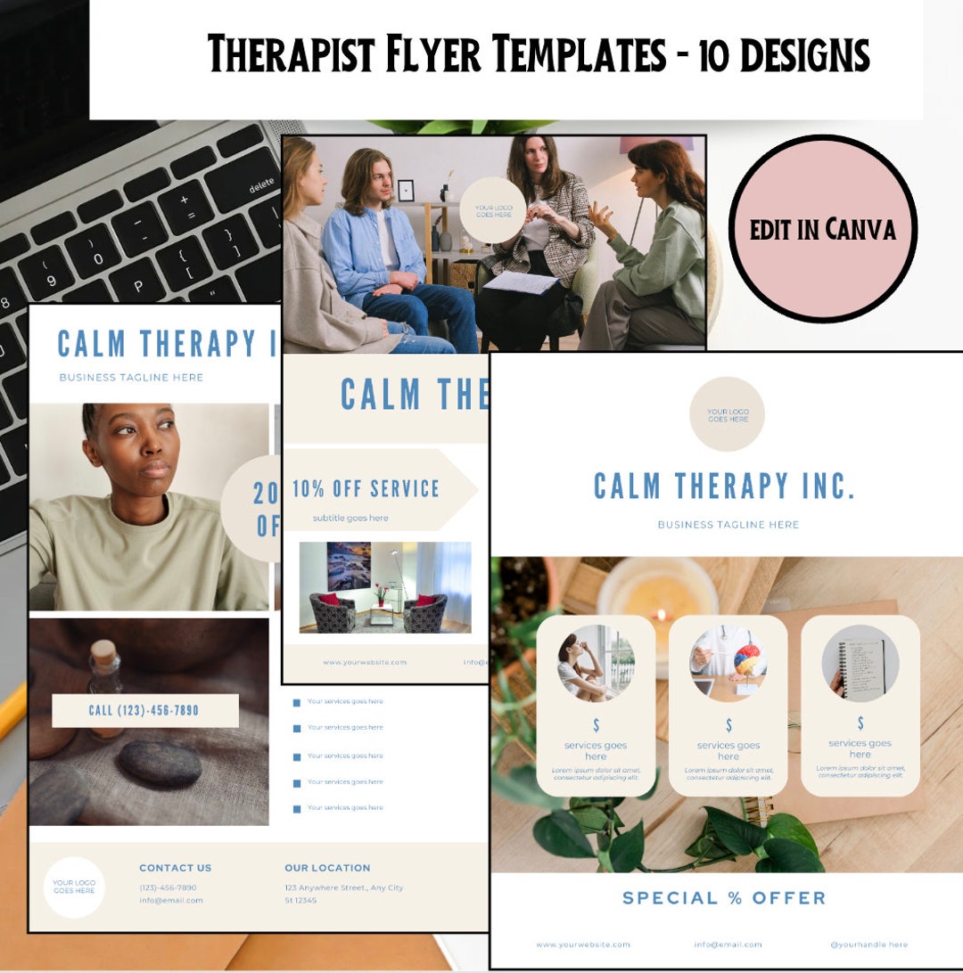 Therapist Marketing Flyer | Counseling Flyer | Canva Template ...