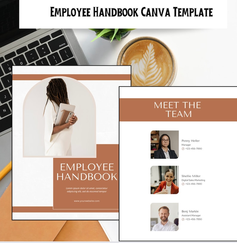 Employee Handbook Canva Template: Small Business HR Guide (digital ...