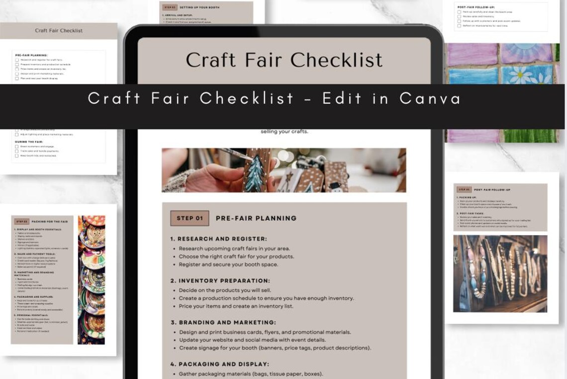 Craft Fair Checklist - Vendor Event Planner - Printable Craft Show Planner - Craft Business ...