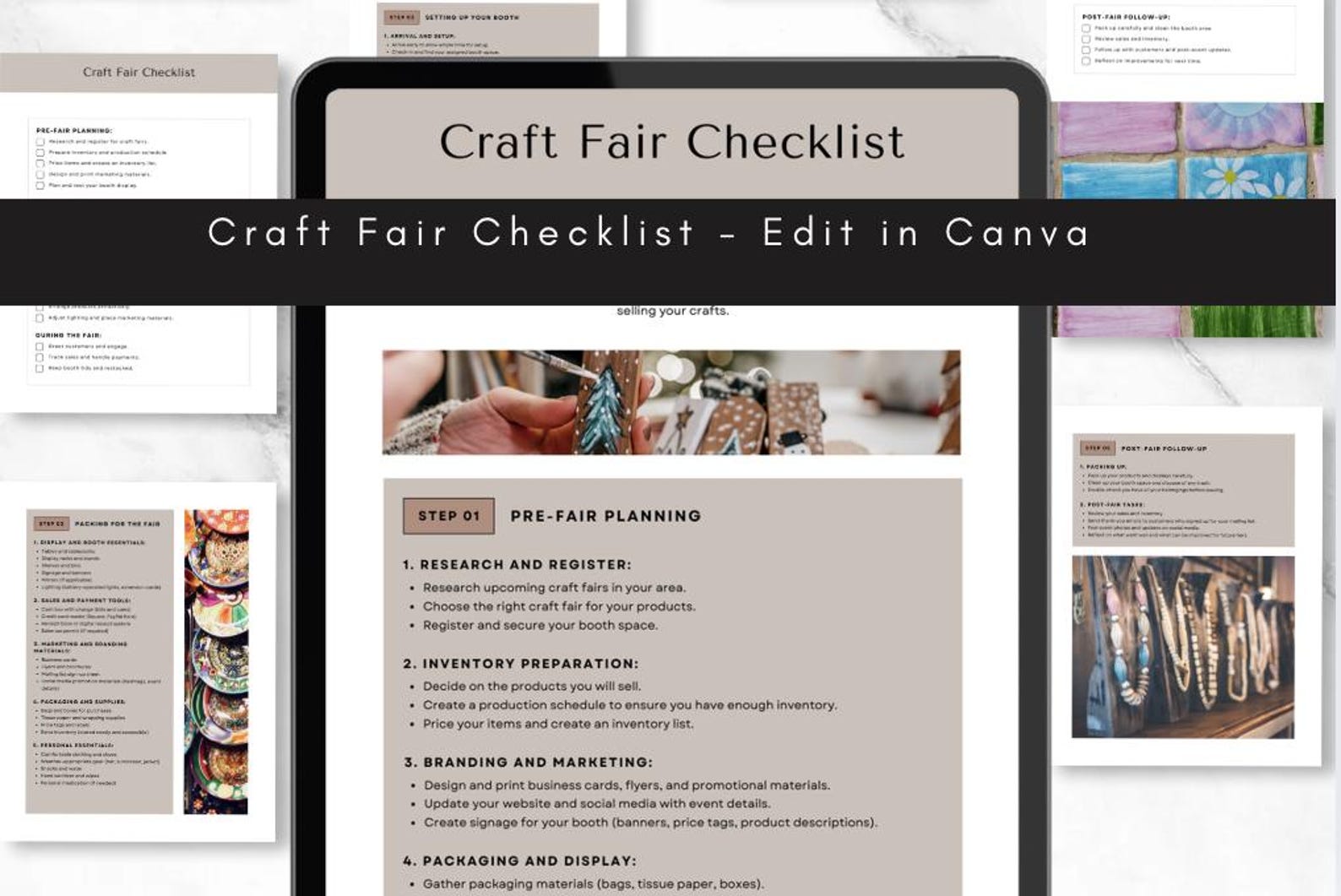 Craft Fair Checklist – Printable Vendor Event Planner – Editable Canva ...