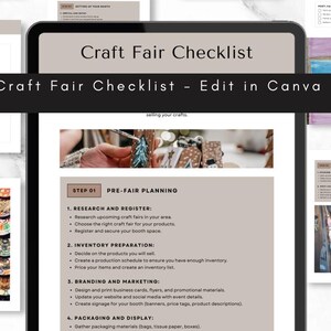 Craft Fair Checklist - Vendor Event Planner - Printable Craft Show Planner - Craft Business ...