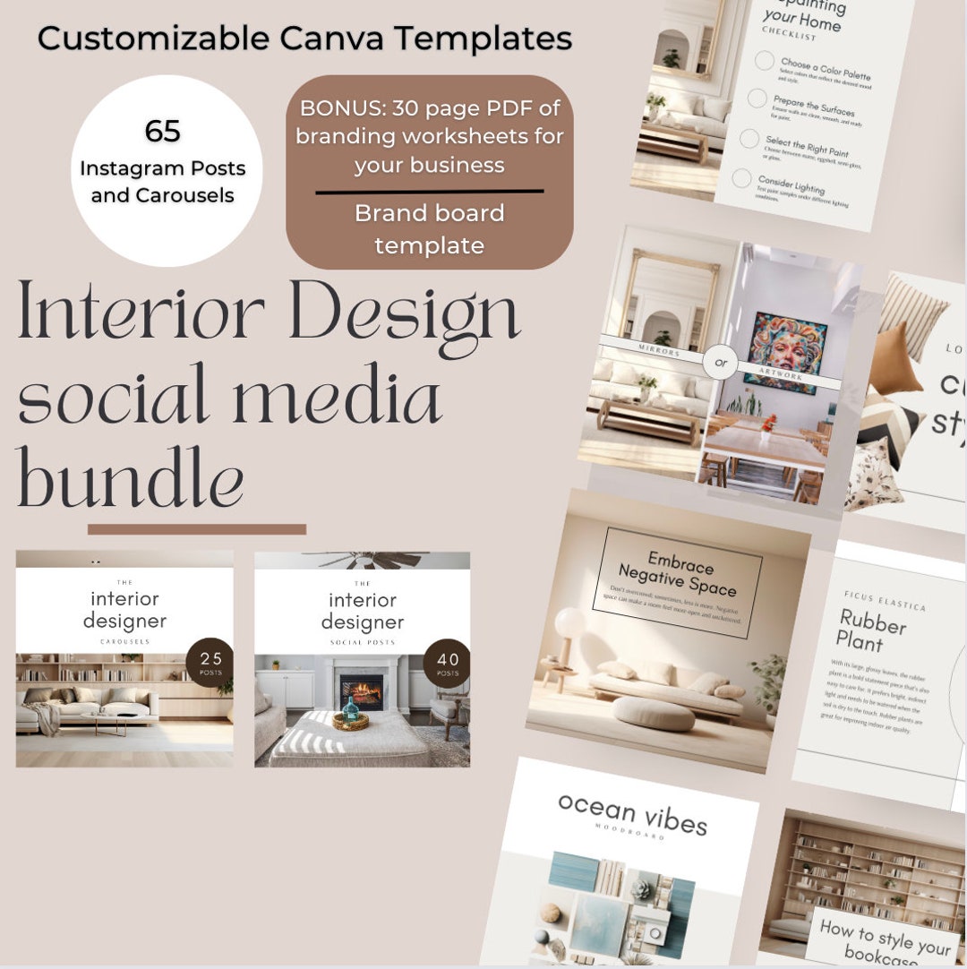 65 Interior Design Ig Post and Carousel Templates | Canva Template ...