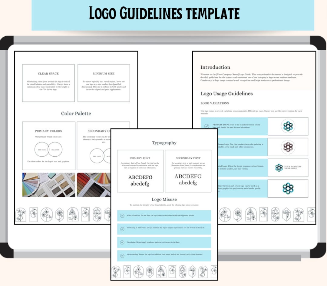 Logo Guidelines Template | Branding Kit | Canva Template | Branding ...
